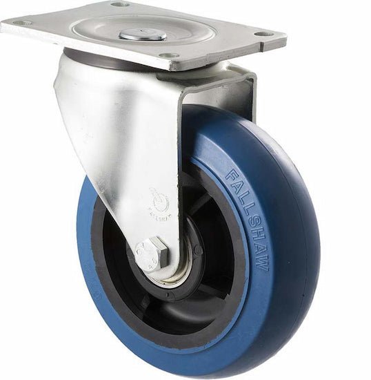 150mm Blue Rubber Industrial Castors - 400KG Rated